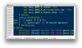 Contextual kerning | Glyphs